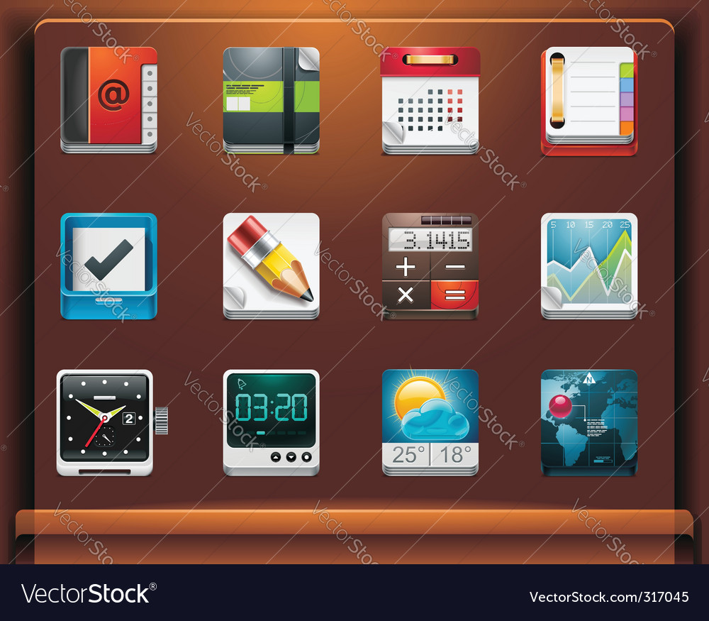 Application icons Royalty Free Vector Image - VectorStock