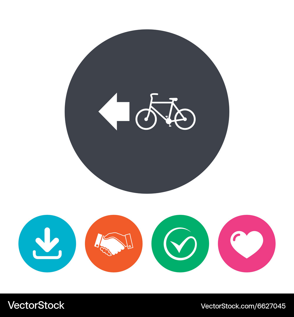 Bicycle path trail sign icon cycle path Royalty Free Vector