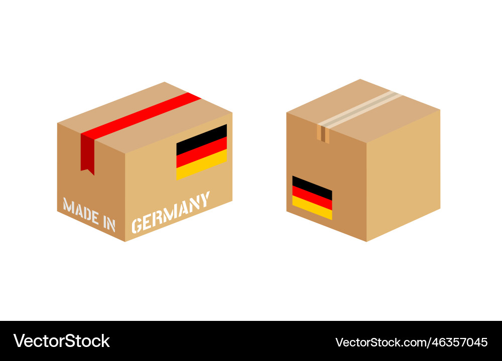Box with germany flag icon set cardboard delivery Vector Image
