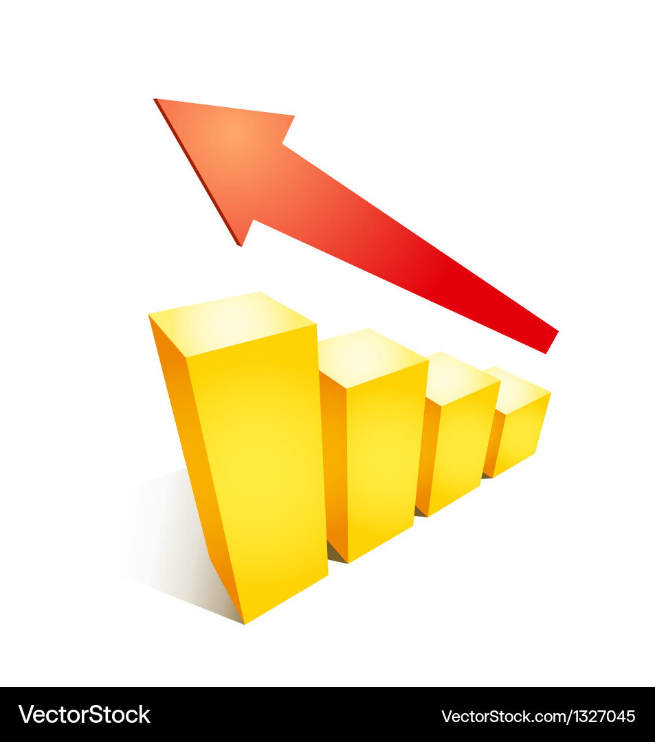 Business success growth graph chart with arrow Vector Image