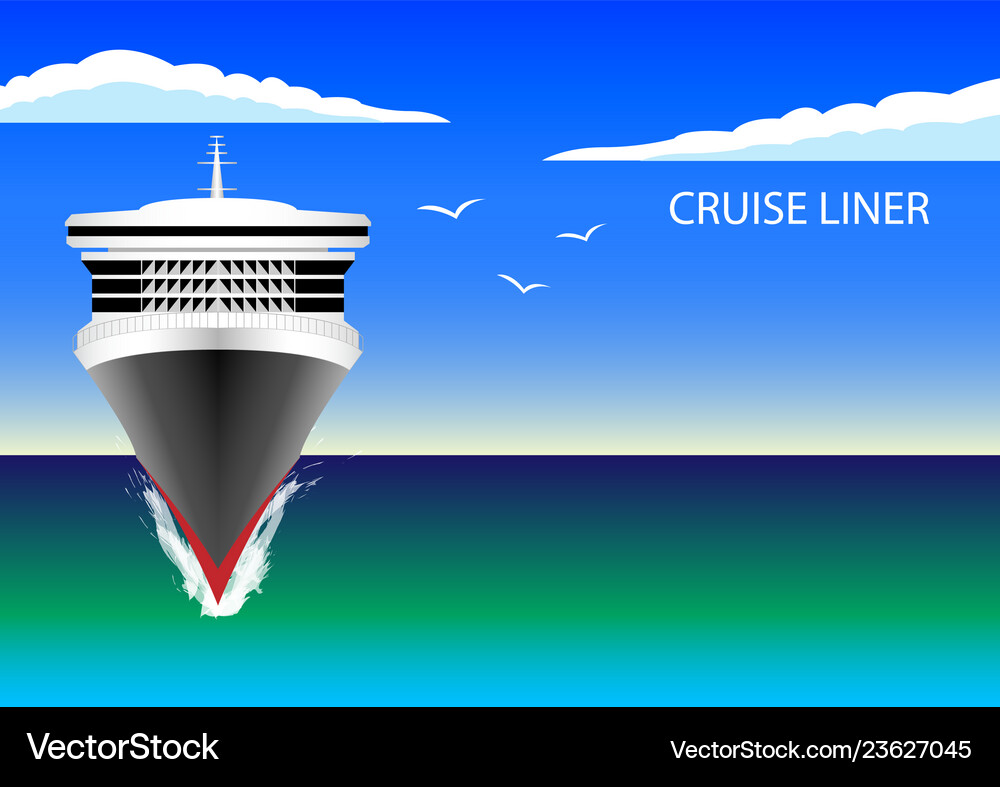 Cruise liner in the ocean Royalty Free Vector Image