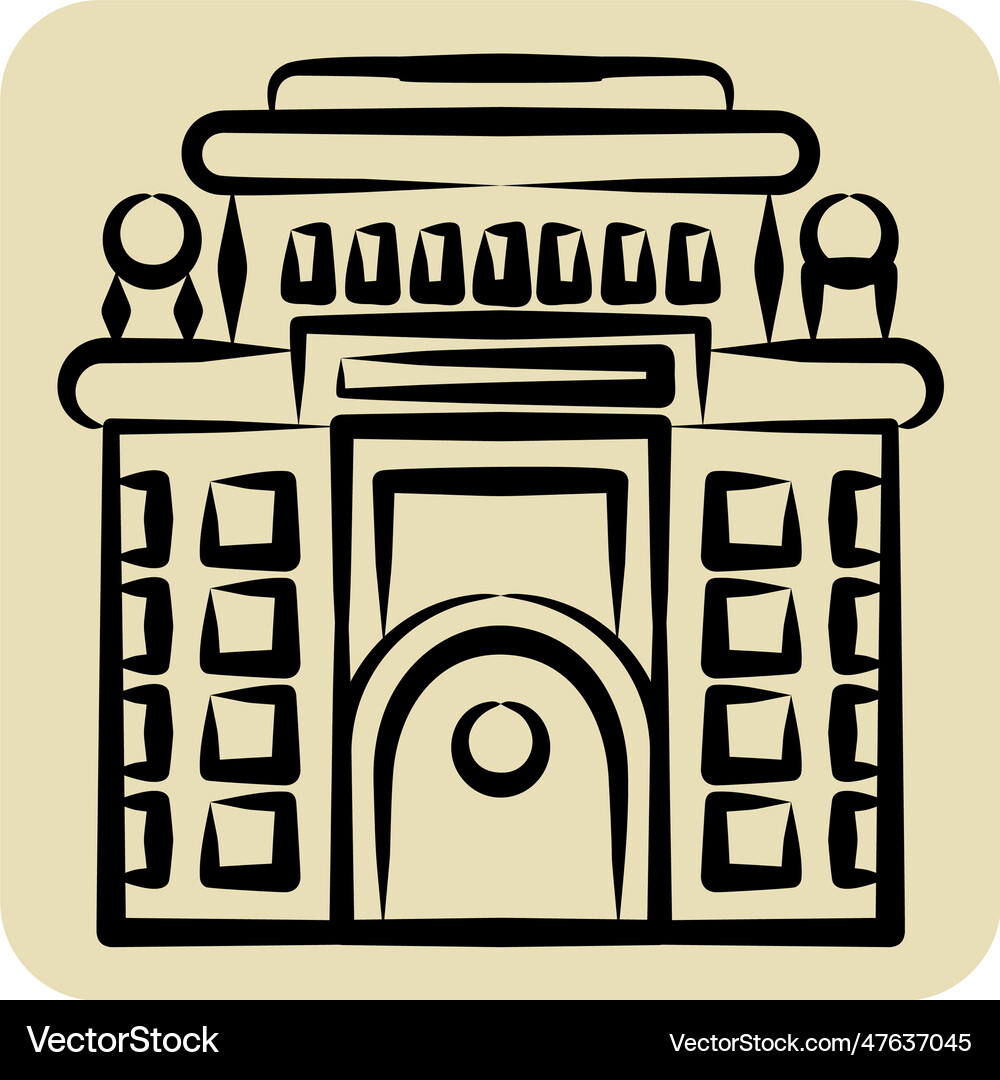 Icon hotel related to accommodations symbol hand Vector Image