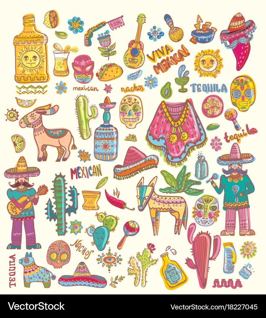 Mexico collection Royalty Free Vector Image - VectorStock