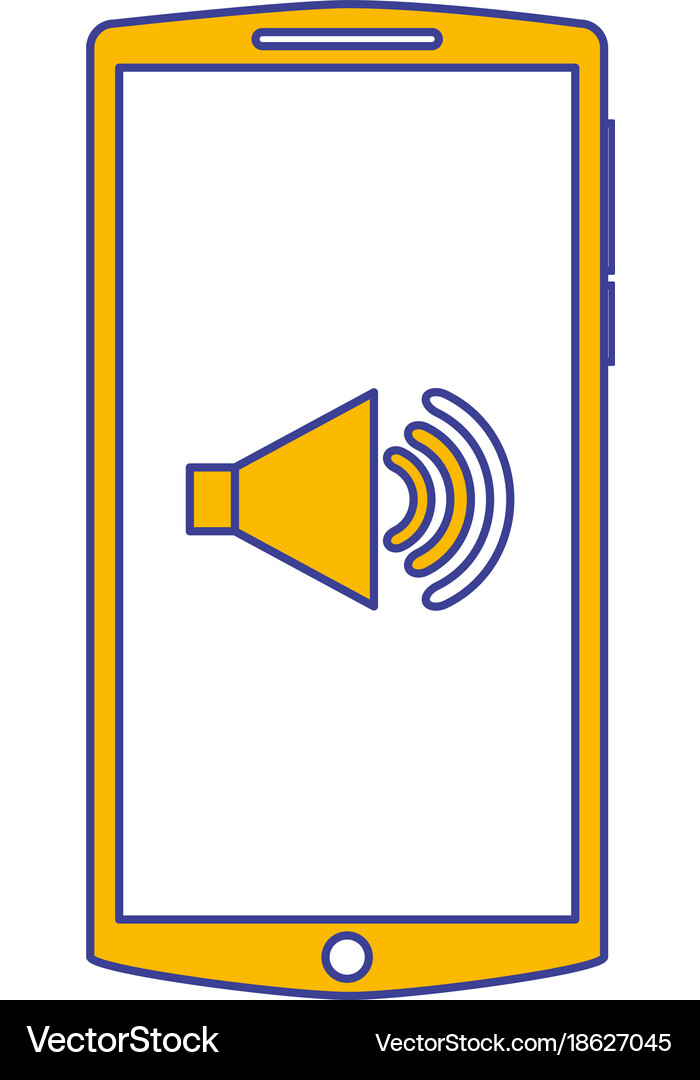 Mobile phone screen volume sound gadget Royalty Free Vector