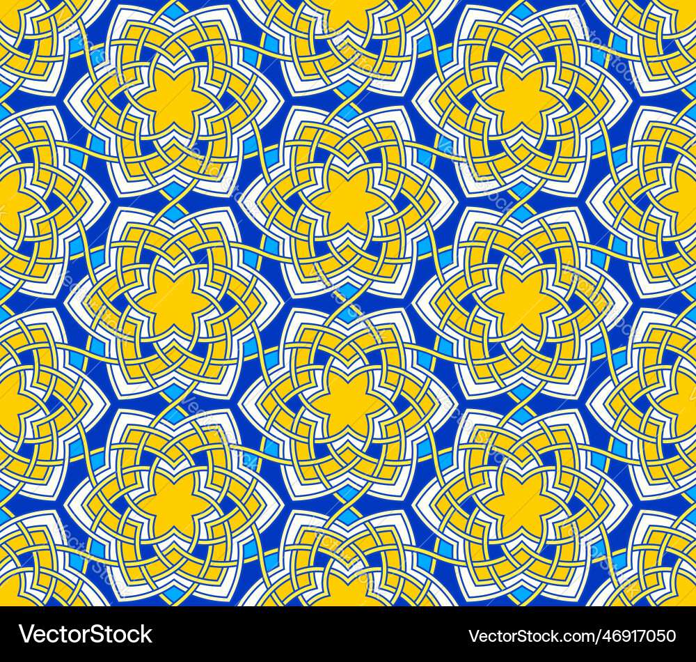 Arabesque floral pattern entwined flowers Vector Image