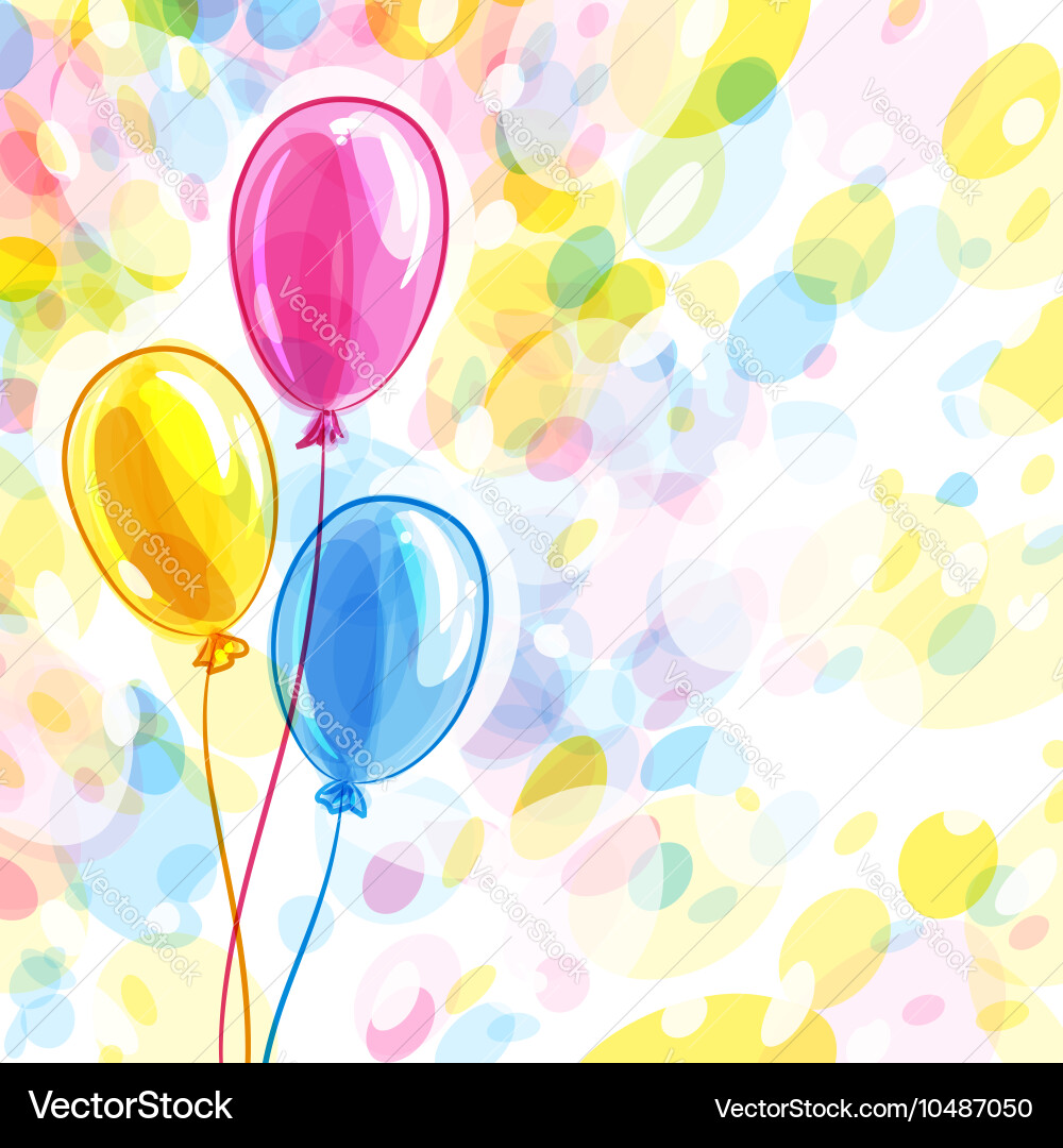 Background with three balloons Royalty Free Vector Image