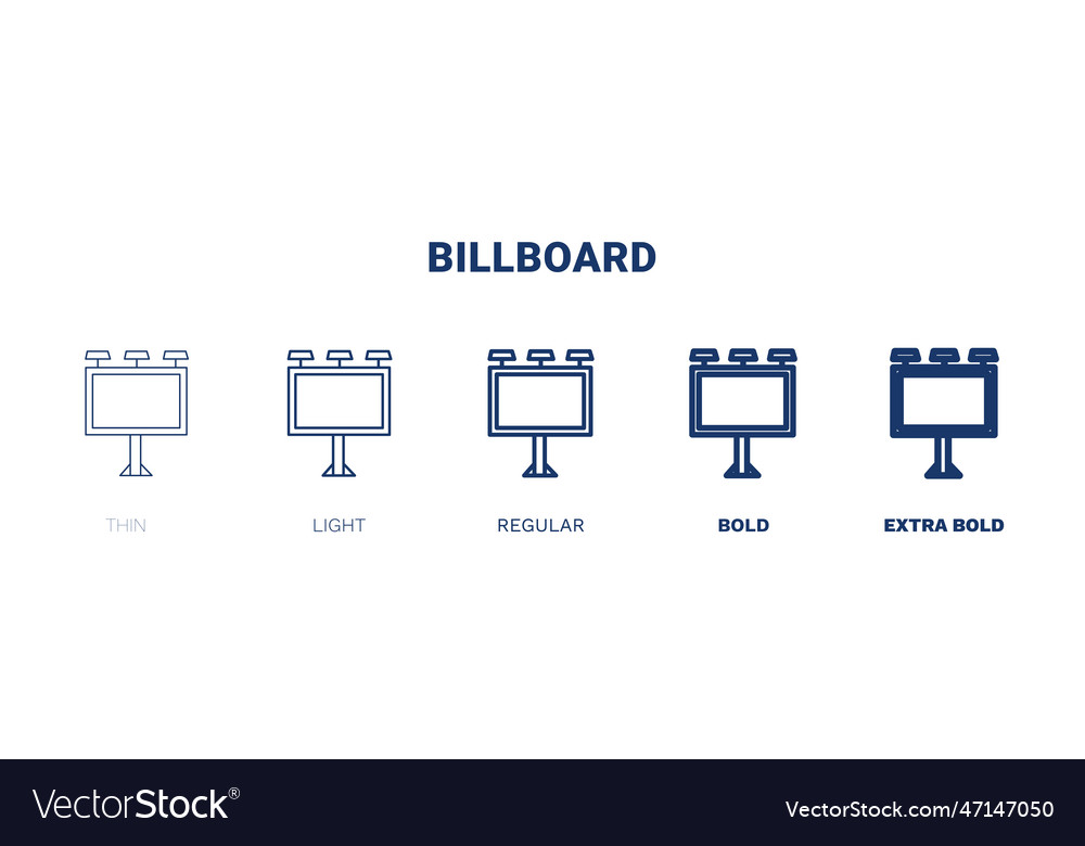 Billboard icon thin light regular bold black Vector Image