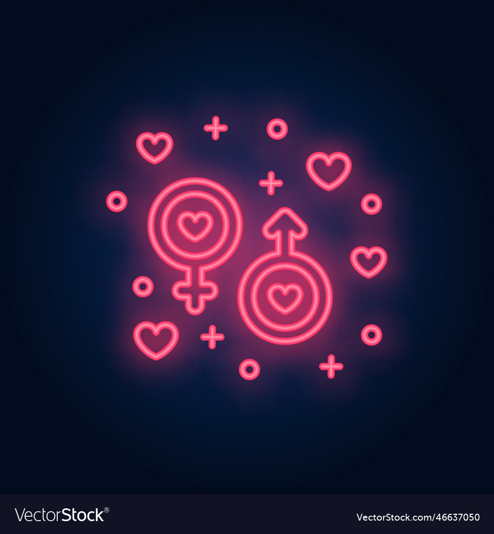 Gender symbols neon sign Royalty Free Vector Image Gender symbols neon sign Royalty Free Vector Image