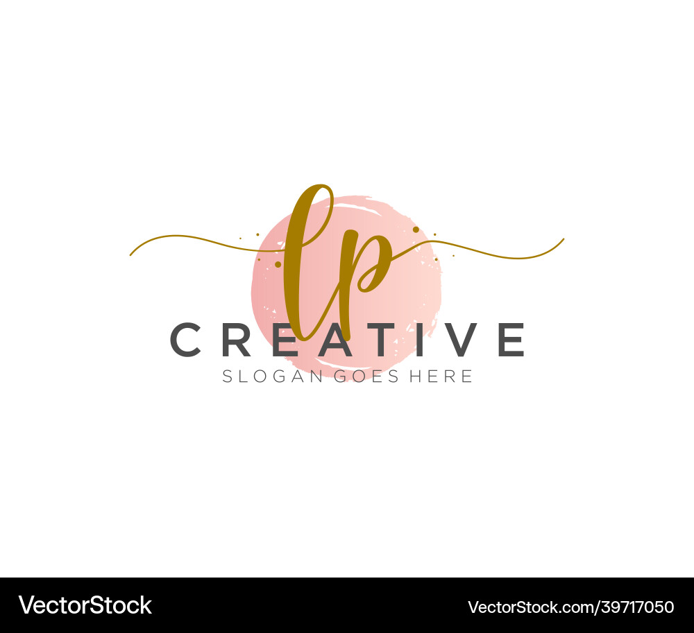 Initial lp feminine logo beauty monogram Vector Image