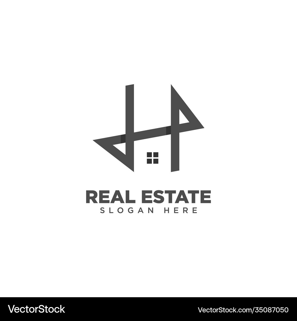 Letter h home logo design template Royalty Free Vector Image