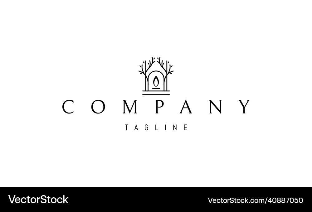 Logo on which an abstract image of a gate Vector Image
