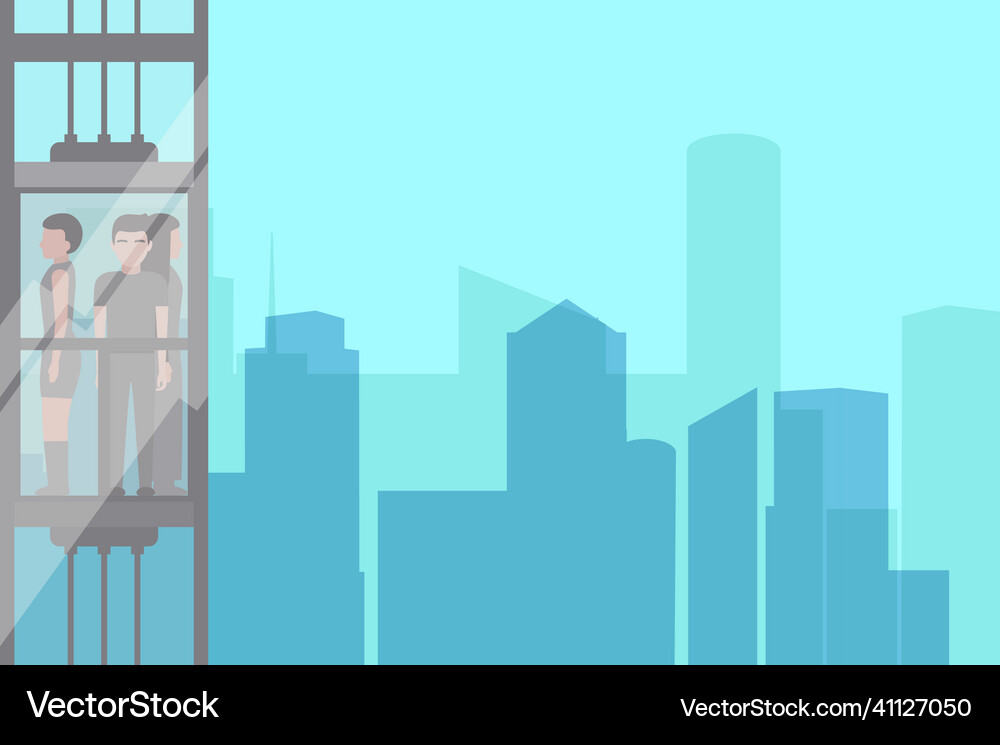 Modern lift lifting mechanism for transporting Vector Image