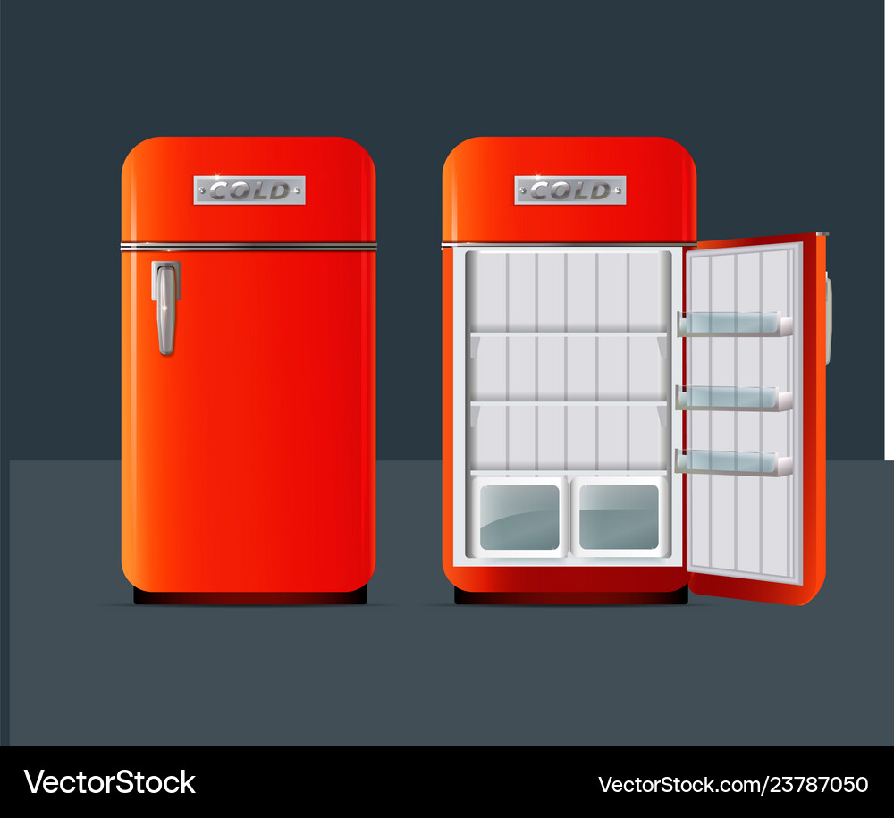 Retro fridge Royalty Free Vector Image - VectorStock