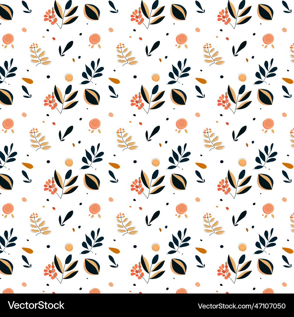 Seamless colorful organic floral pattern Vector Image