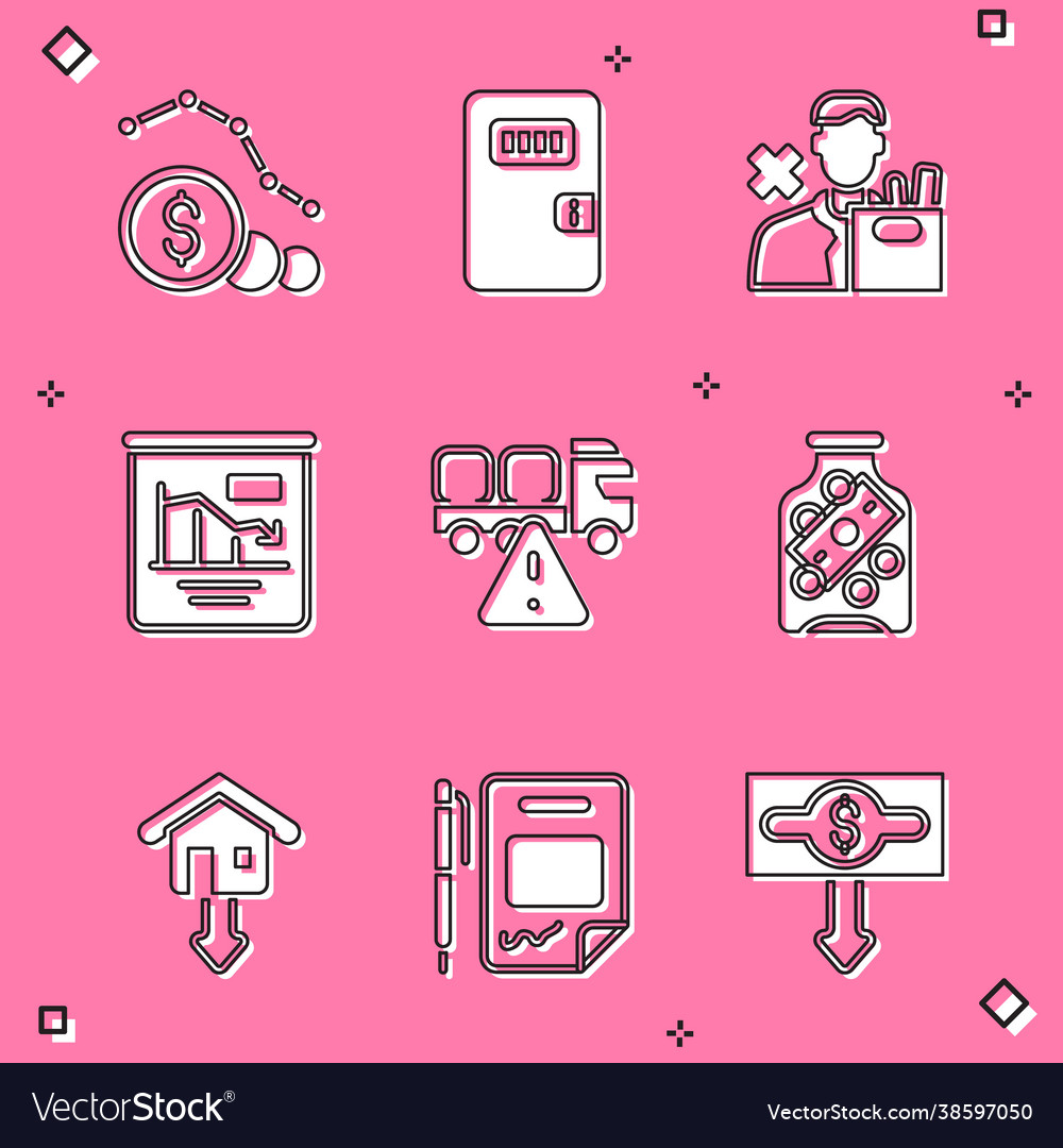 Set dollar rate decrease prison cell door Vector Image