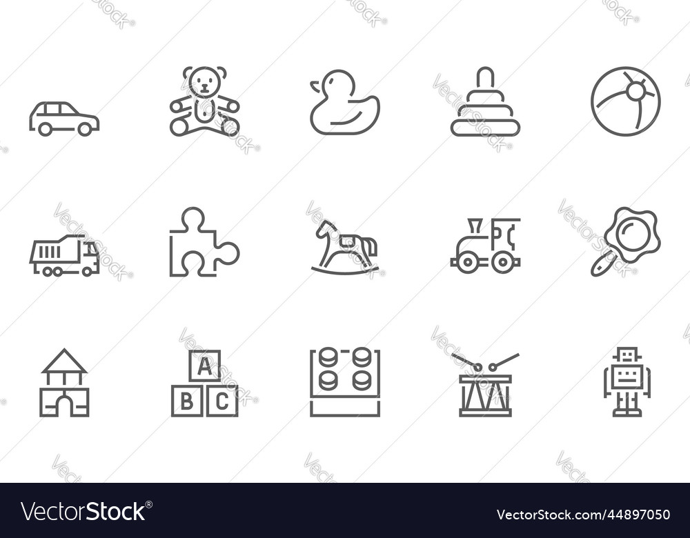 Toys line icons Royalty Free Vector Image - VectorStock Toys line icons Royalty Free Vector Image - VectorStock