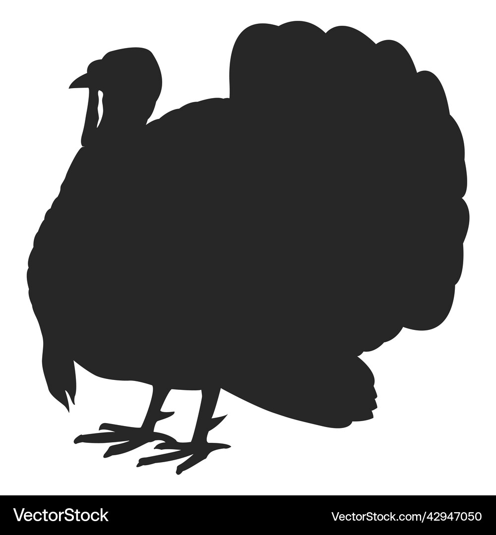 Turkey standing silhouette high quality Royalty Free Vector