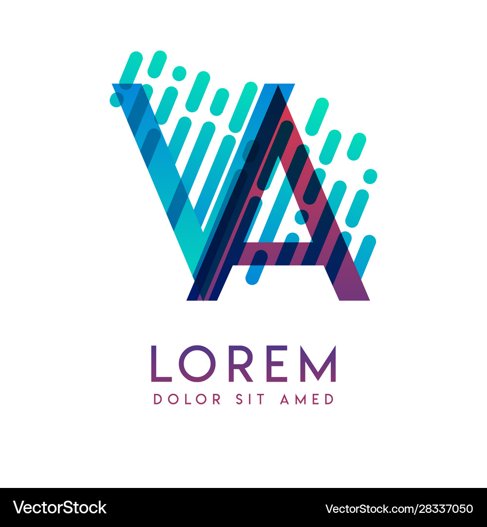 Va logo with theme galaxy speed and style Vector Image