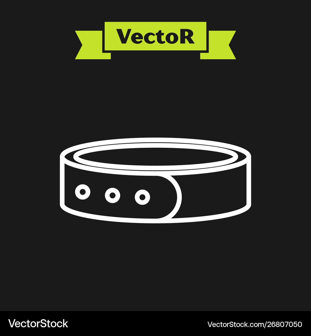 White line collar with name tag icon isolated Vector Image
