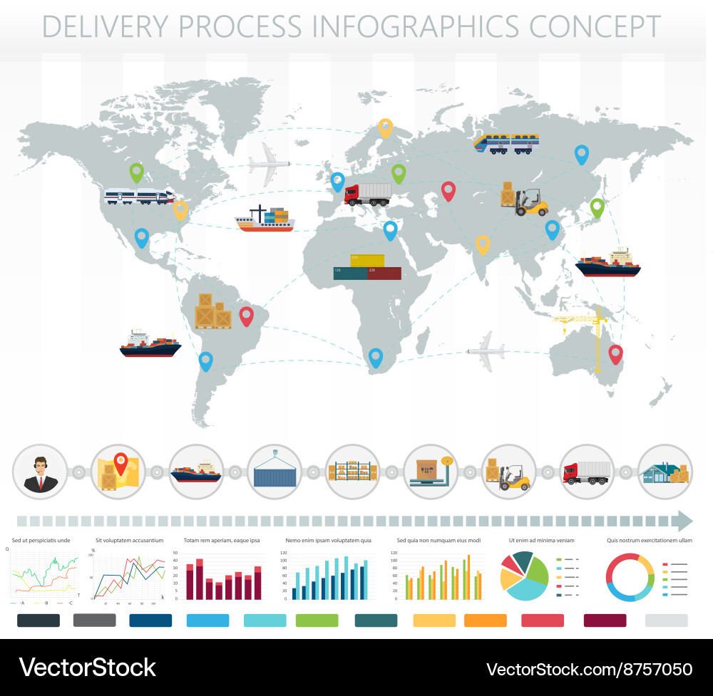 World concept logistics delivery shipping Vector Image