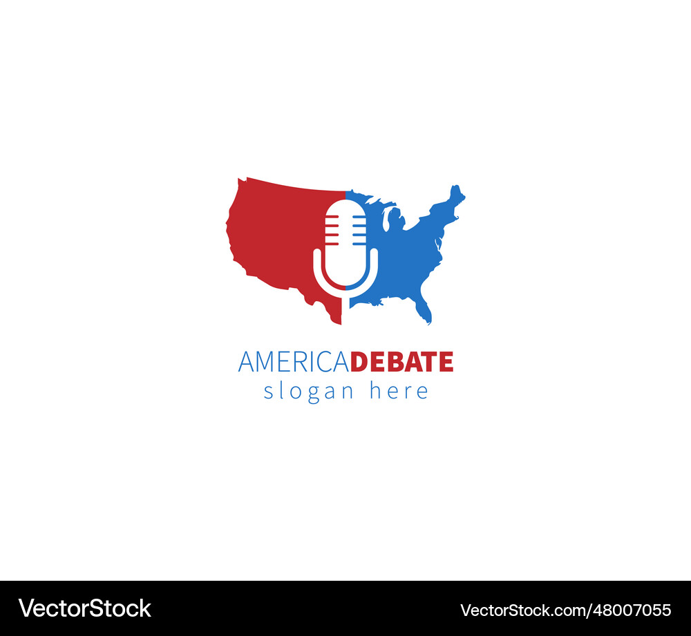 America debate show podcasting logo Royalty Free Vector