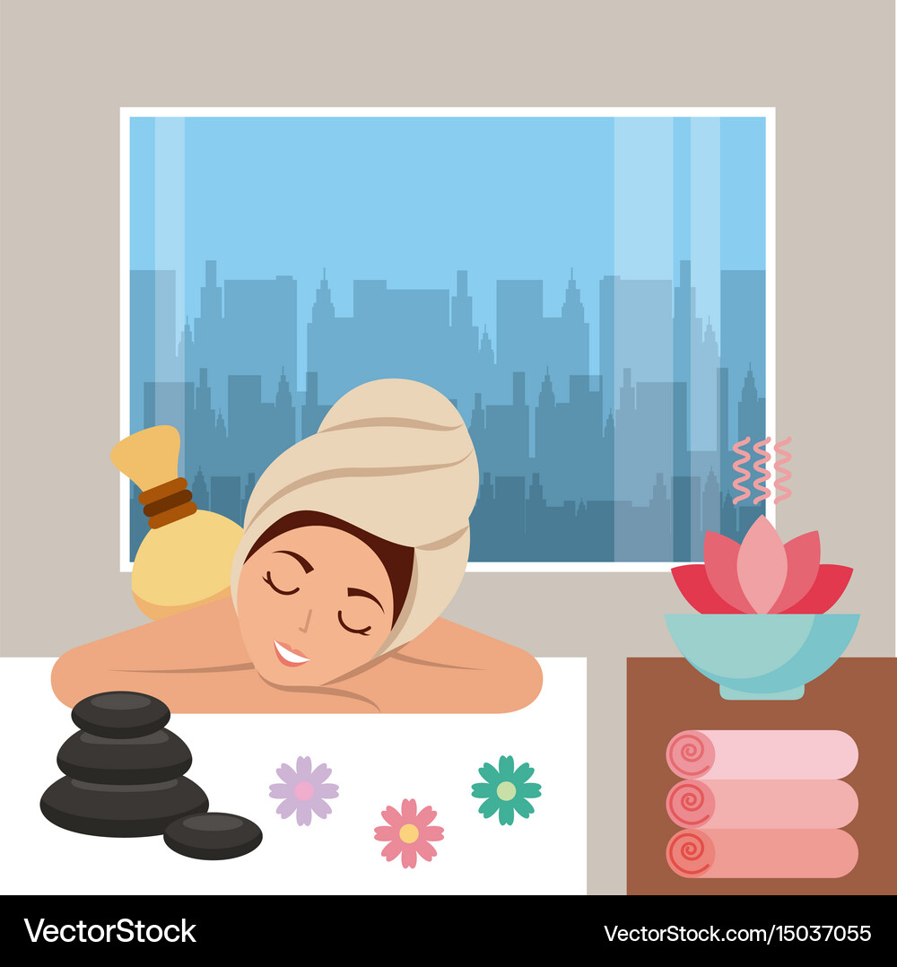 Beauty girl spa Royalty Free Vector Image - VectorStock