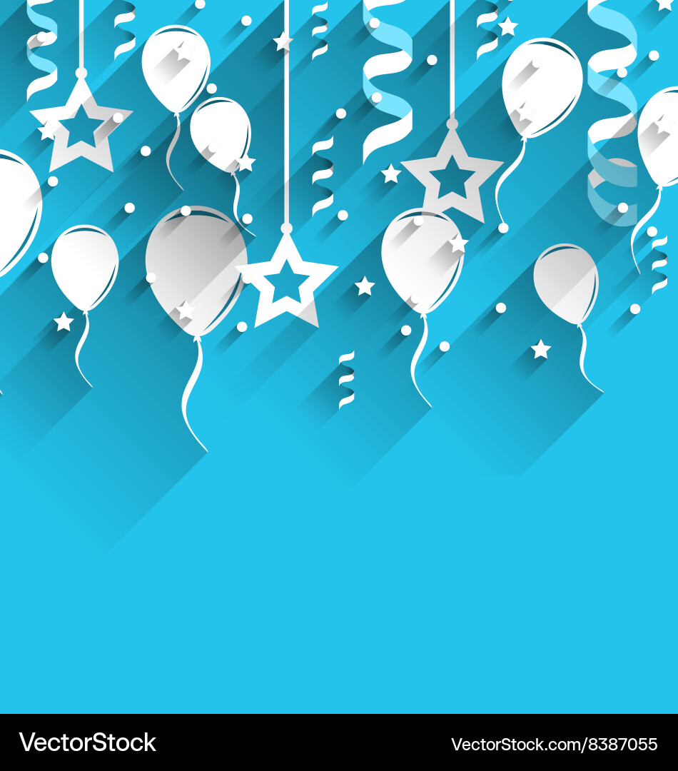 Birthday background with balloons stars Royalty Free Vector