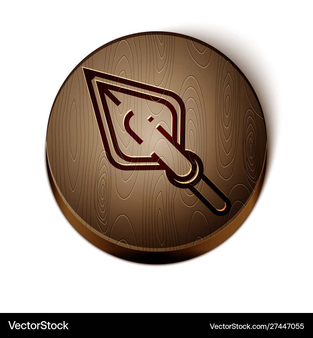 Brown line hipster arrow tip icon isolated Vector Image