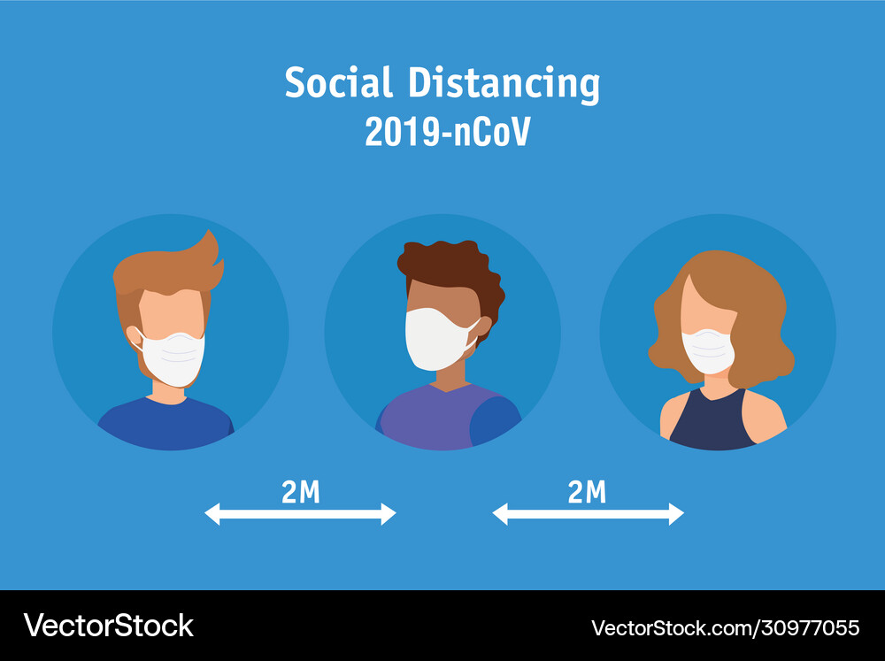 Campaign social distancing for covid19 19 Vector Image