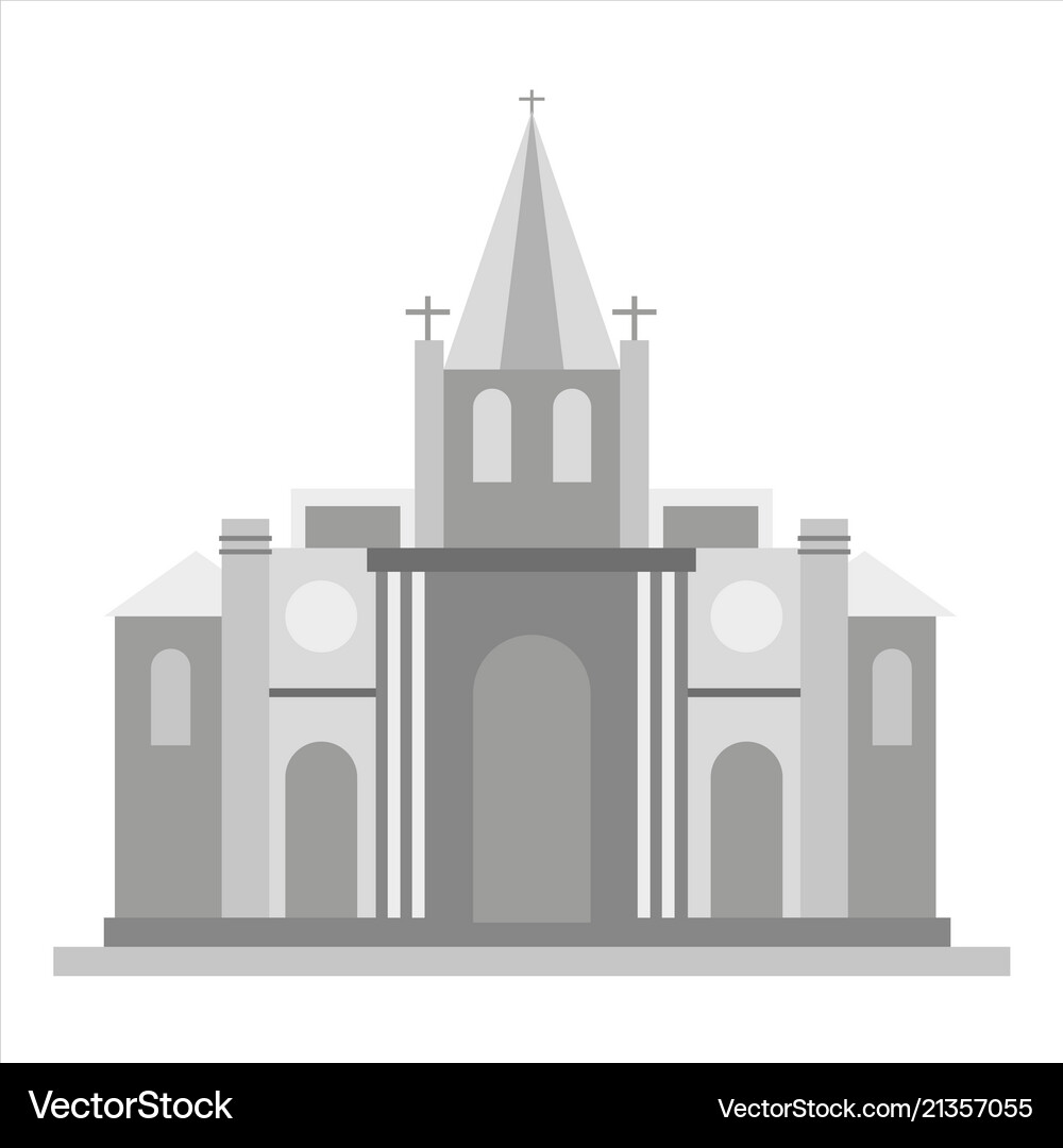 Church icon gray monochrome Royalty Free Vector Image