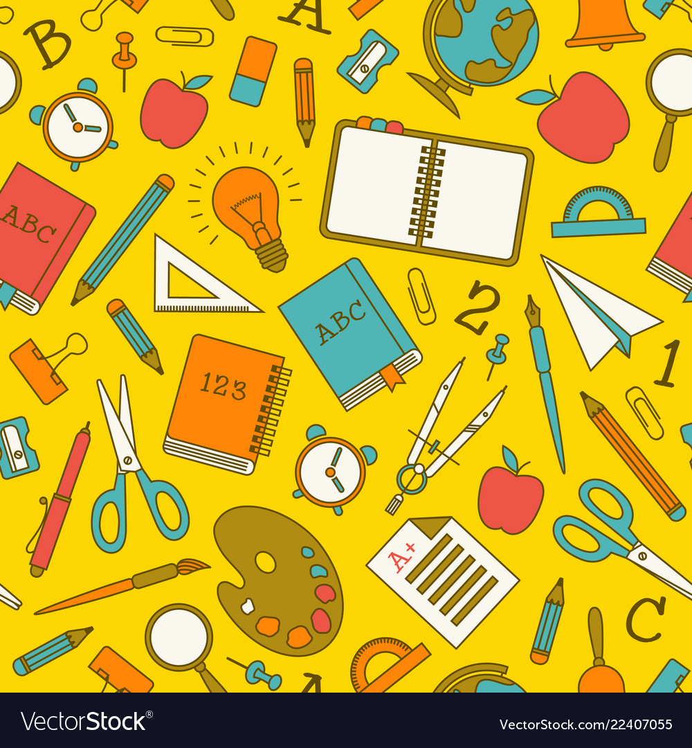 Educational elements seamless pattern Royalty Free Vector