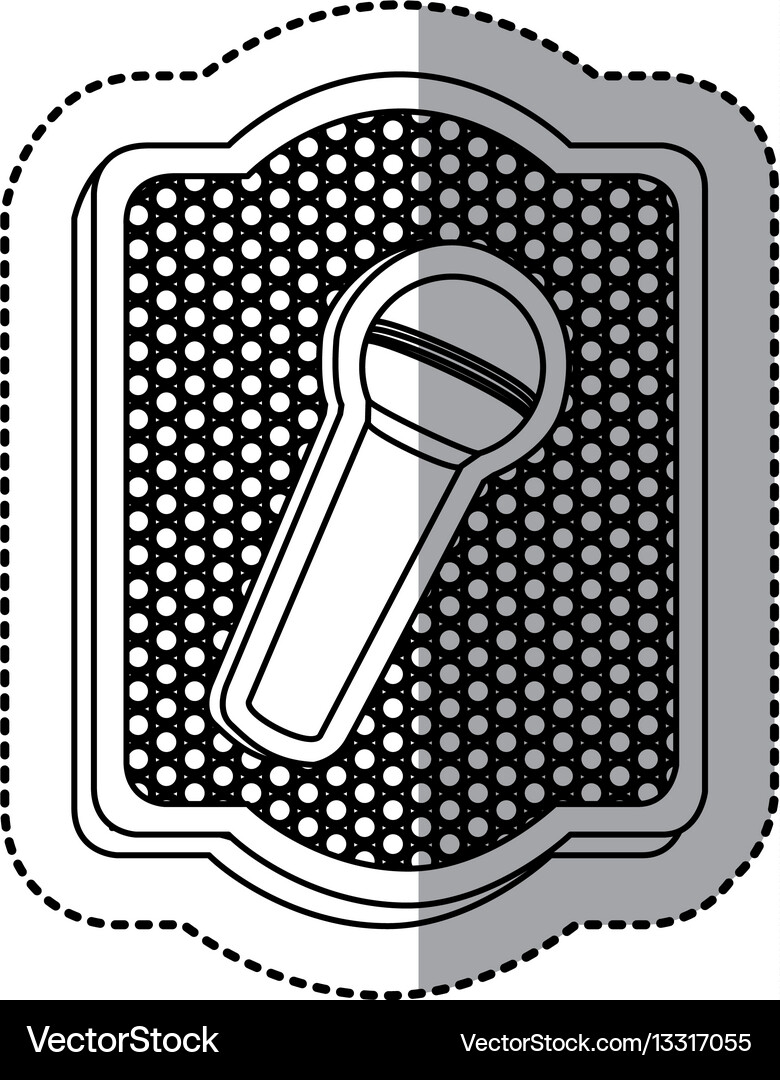Emblem microphone icon stock Royalty Free Vector Image