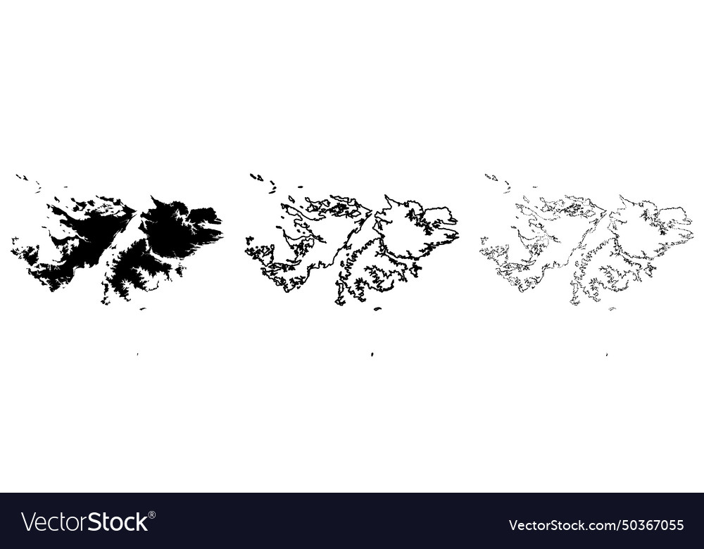 Falklands map solid silhouette Royalty Free Vector Image
