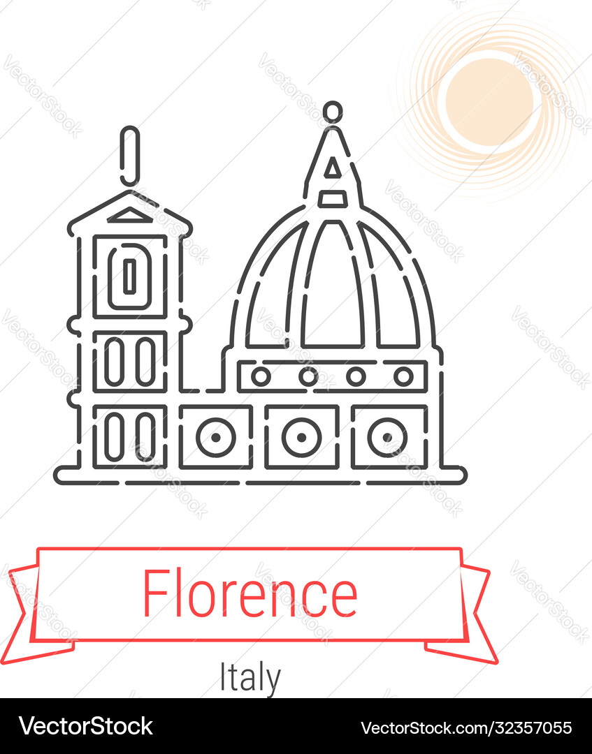 Florence italy line icon Royalty Free Vector Image