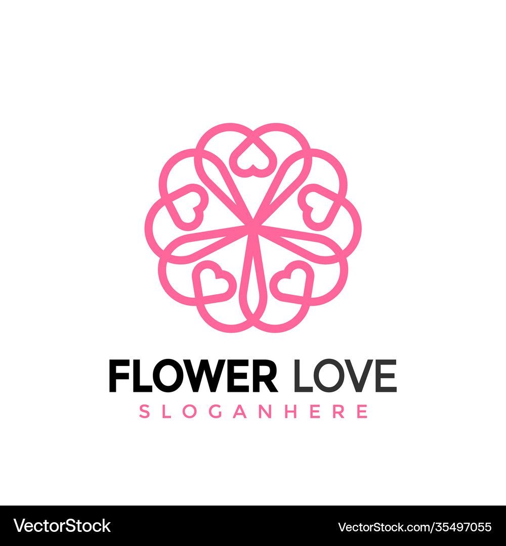Flower love minimal modern logo icon design Vector Image