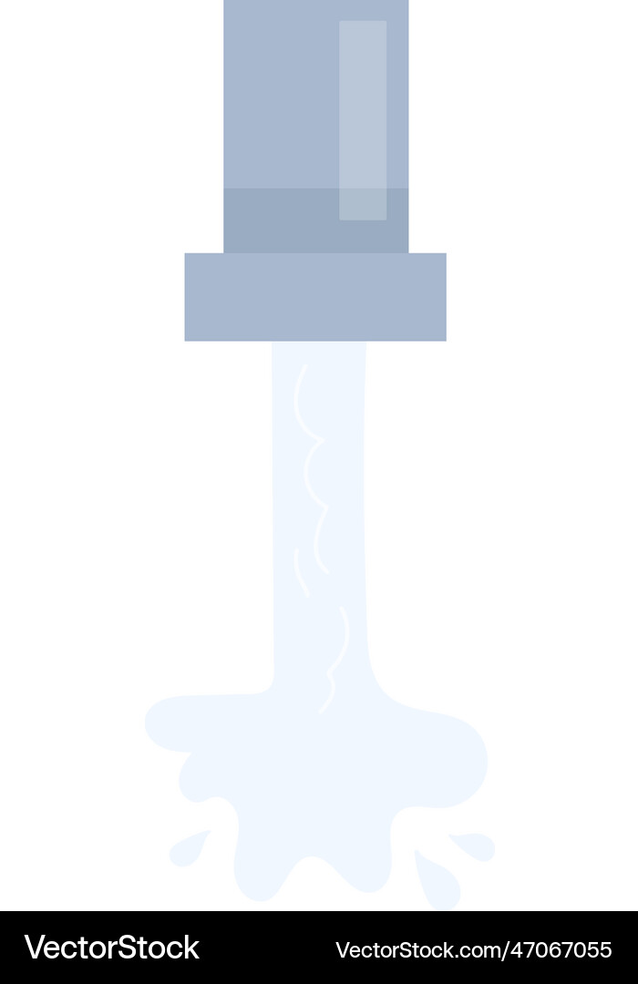Flowing water from faucet Royalty Free Vector Image