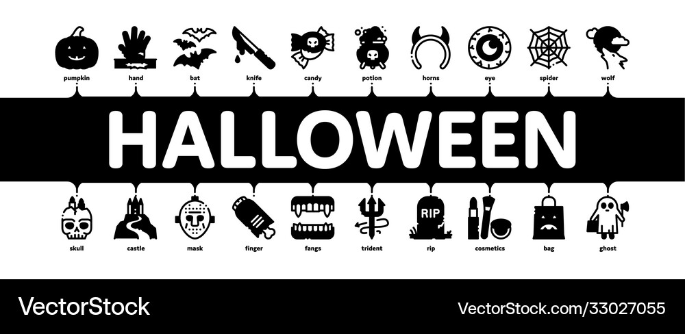 Halloween celebration minimal infographic banner Vector Image