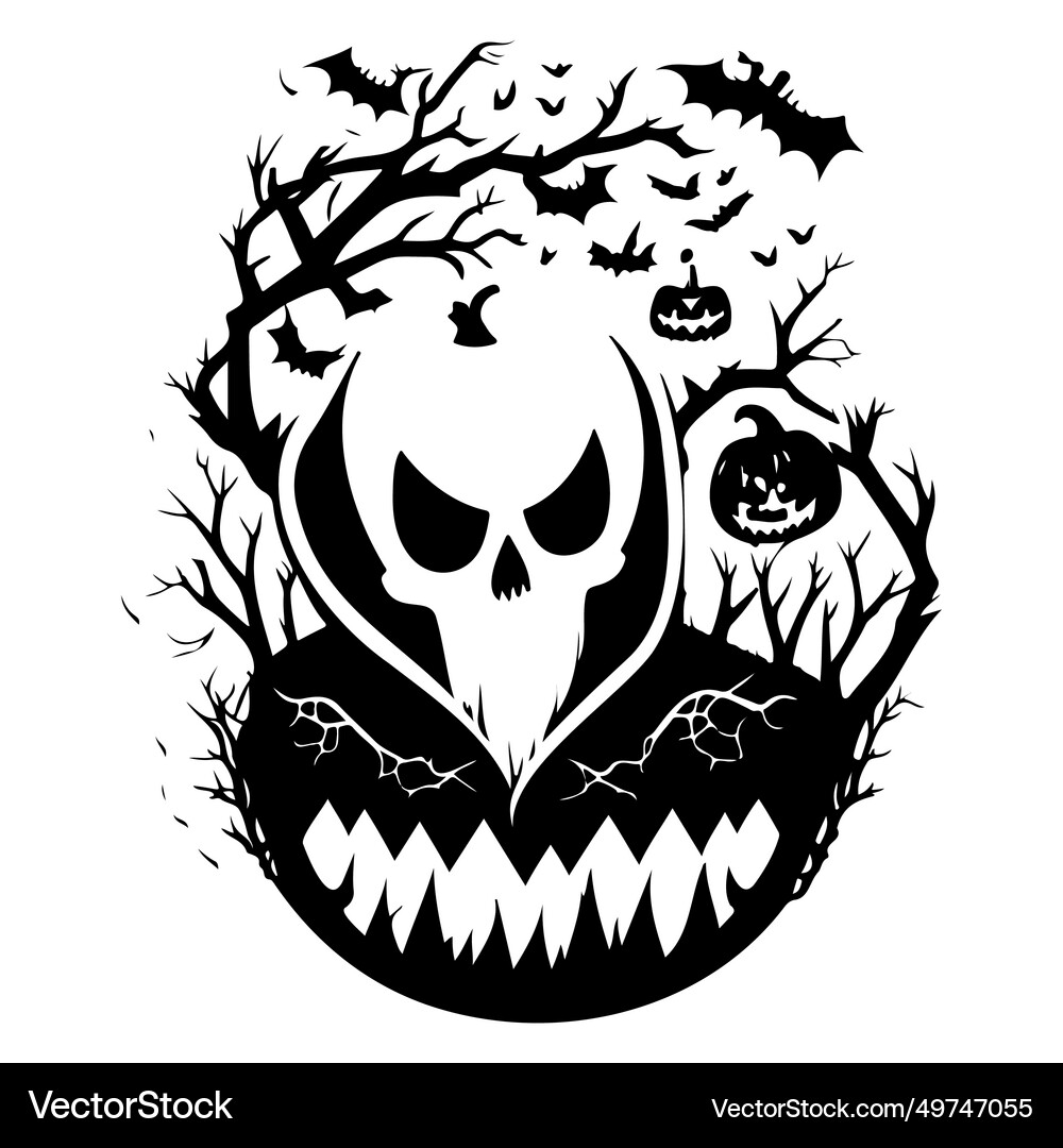 Halloween ghost reaper sketch hand draw black Vector Image