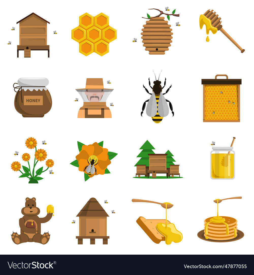 Honey icons set honey icons set Royalty Free Vector Image