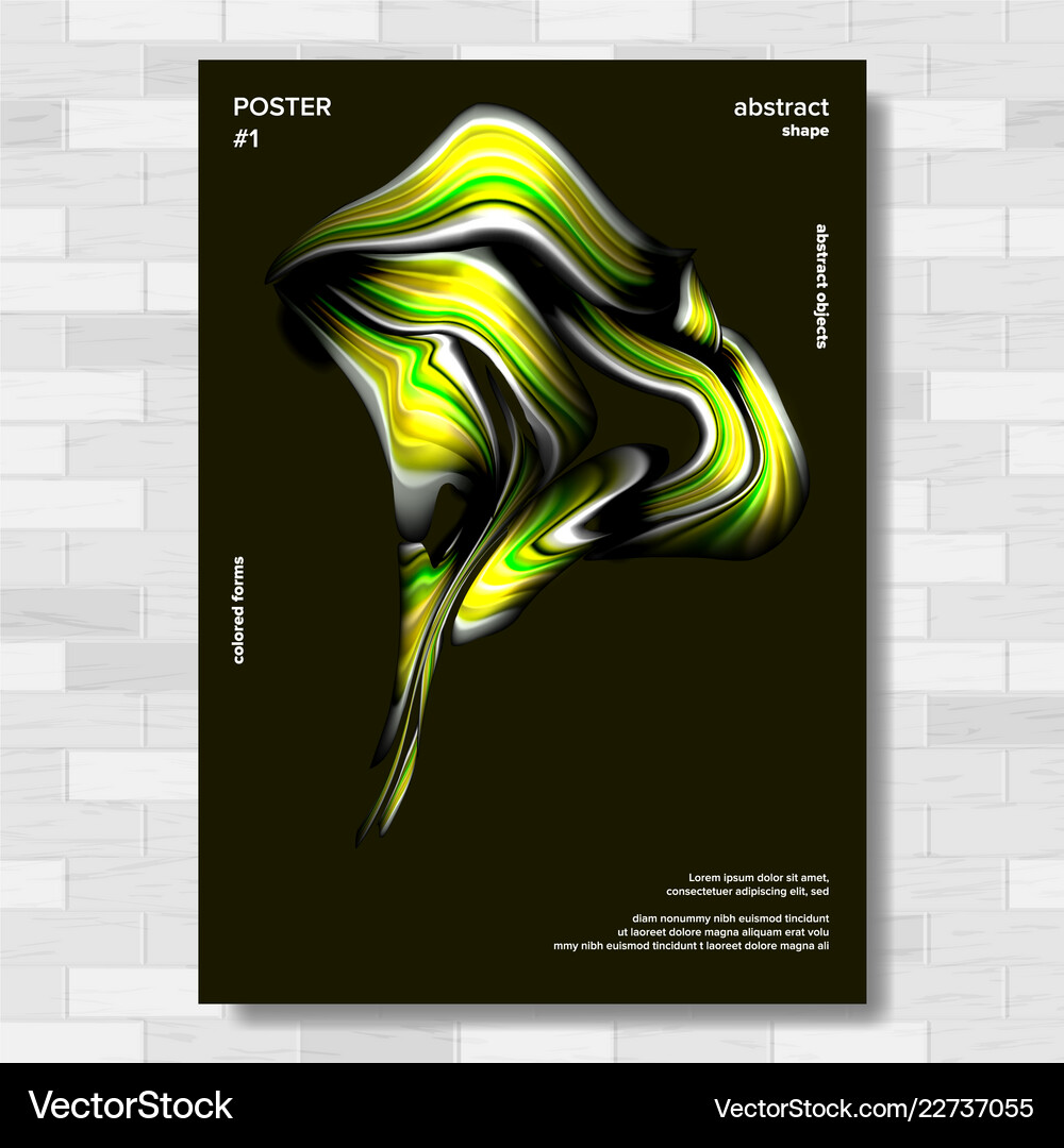 Modern abstract cover poster colorful wave Vector Image