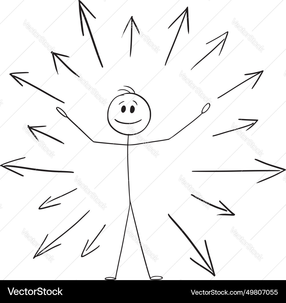 Person or businessman spreading something from Vector Image