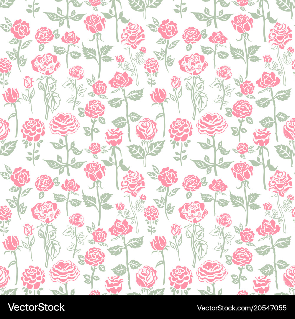 Seamless background with gentle color roses Vector Image