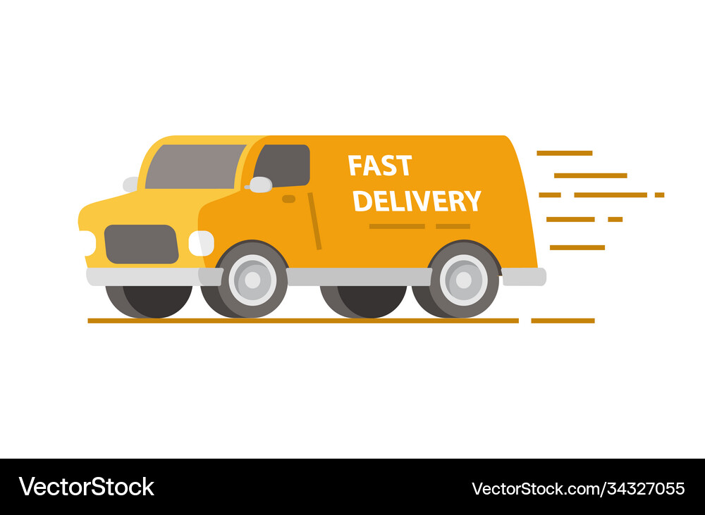Service fast delivery vancargo truck Royalty Free Vector