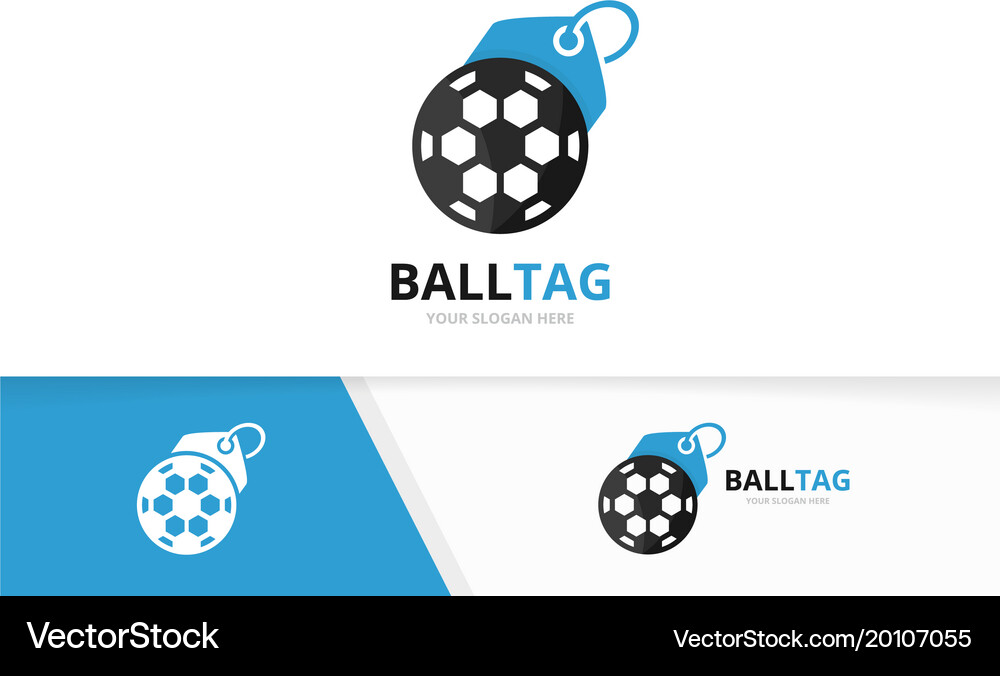 Soccer and tag logo combination ball Royalty Free Vector