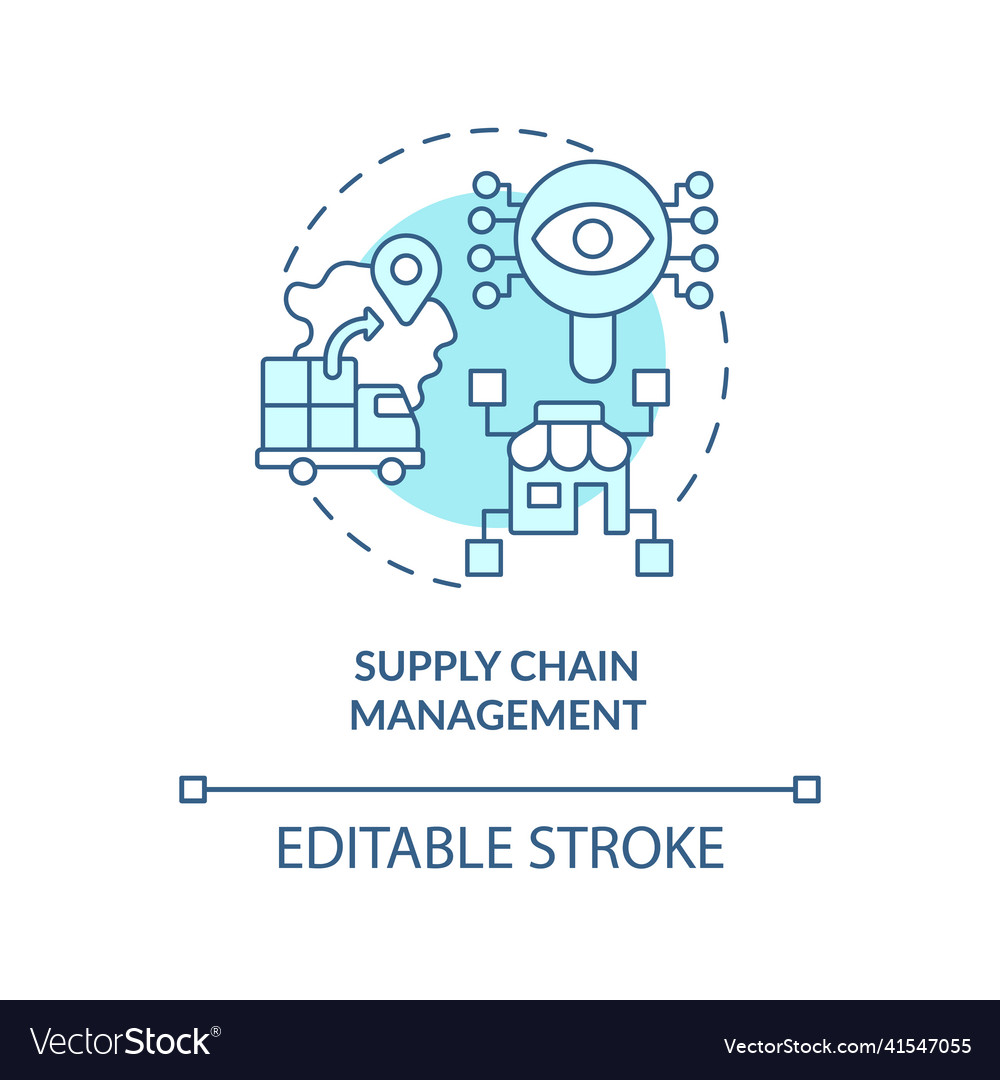 Supply chain management turquoise concept icon Vector Image Supply chain management turquoise concept icon Vector Image