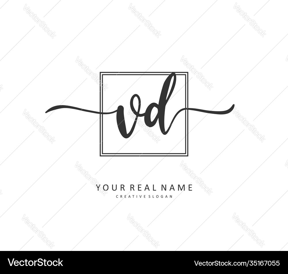Vd initial letter handwriting and signature logo Vector Image