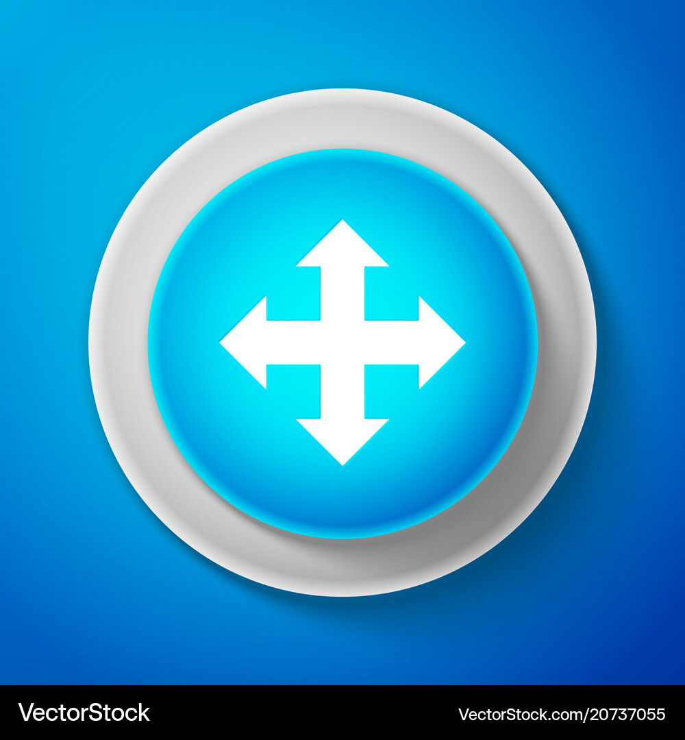 White arrows in four directions icon isolated Vector Image