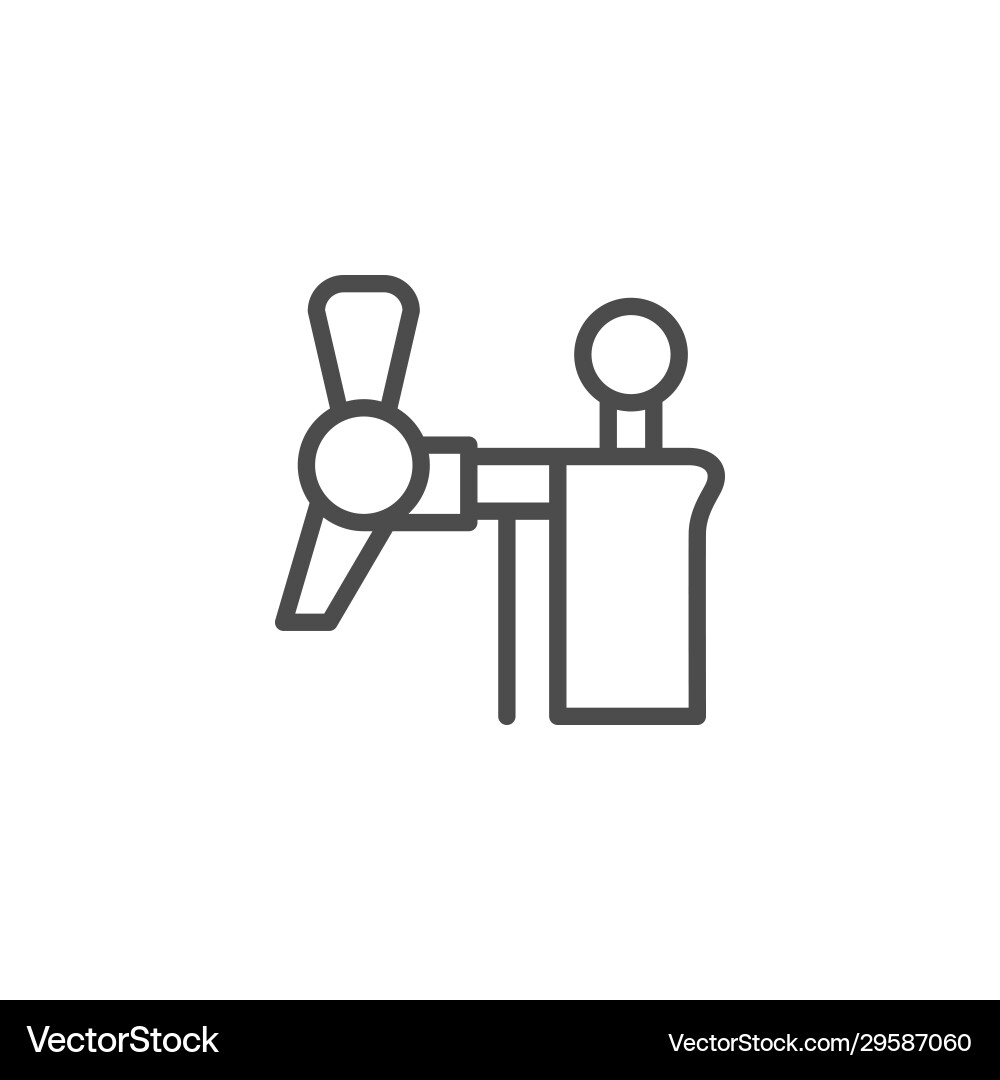 Beer tap line outline icon Royalty Free Vector Image