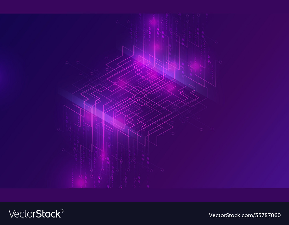 Big data waterfall streams digital binary code Vector Image