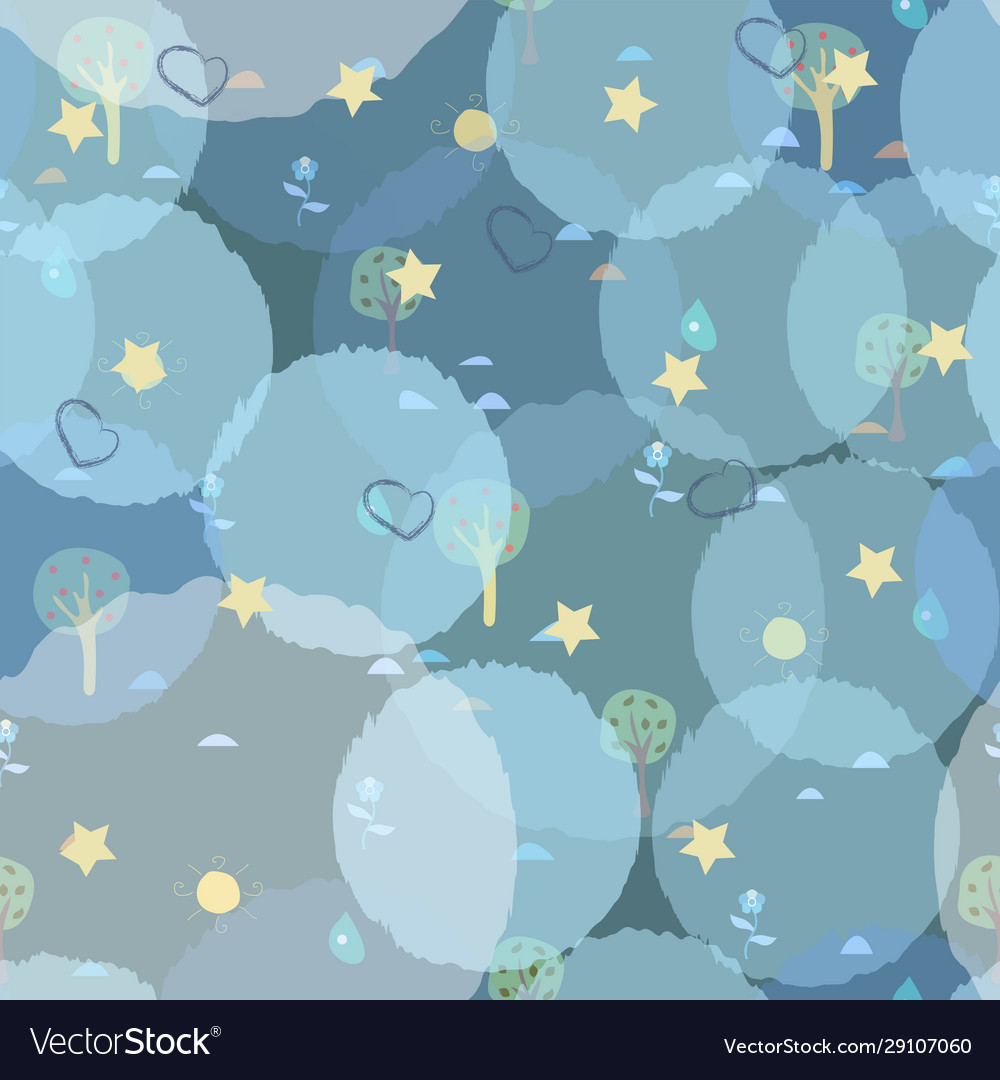 Cute seamless tree pattern Royalty Free Vector Image
